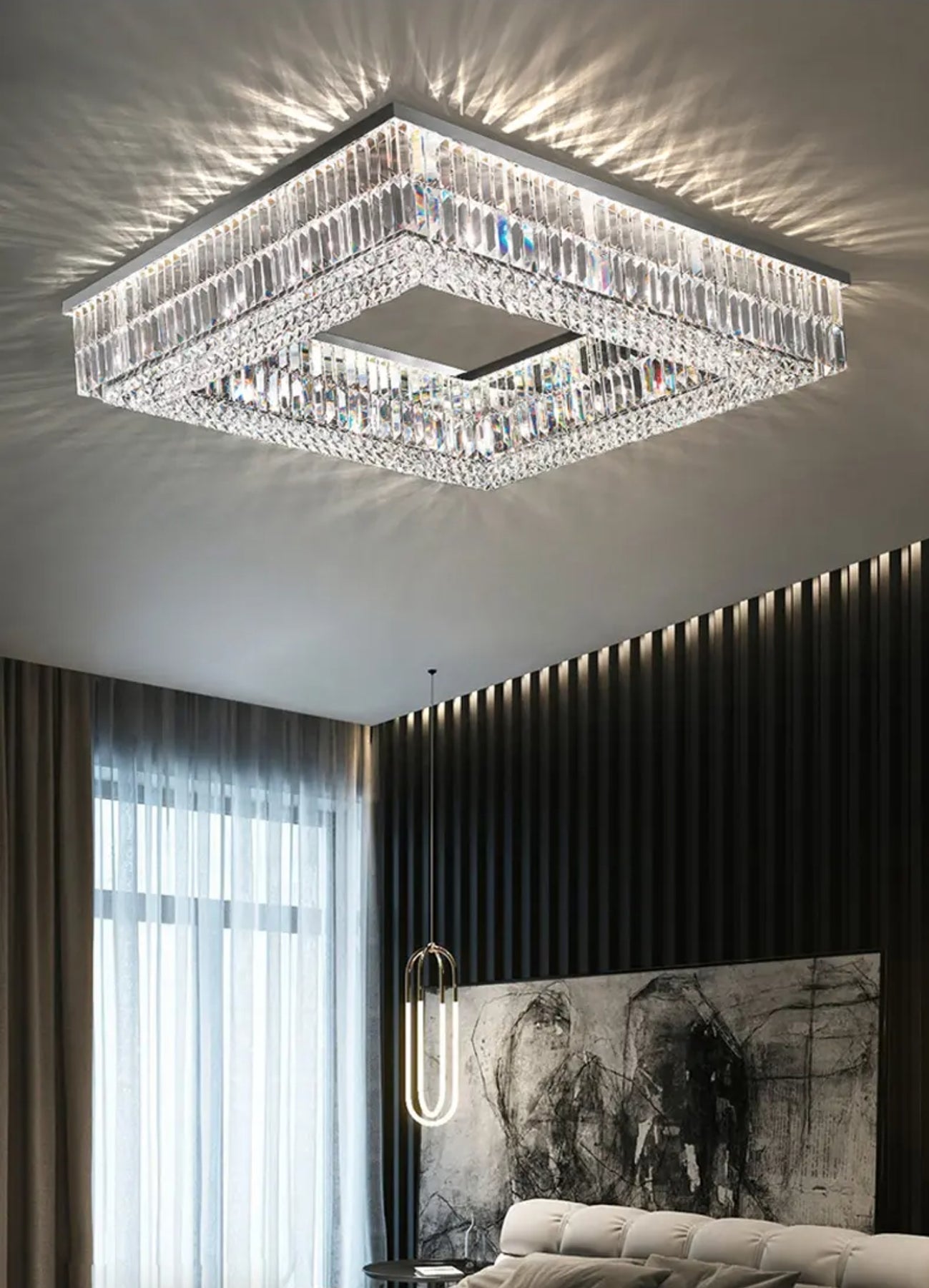 Charlie Salas Silver Ceiling Chandelier - Reflect Lighting